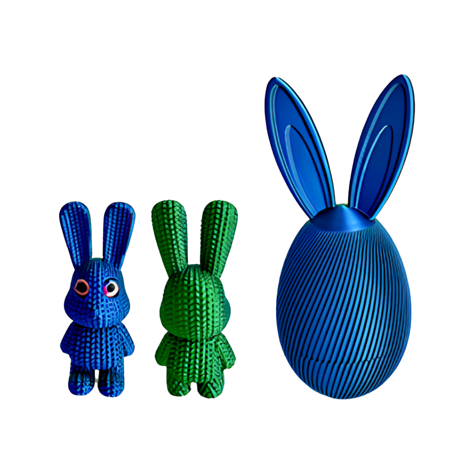 Yanxiao Easter Decor Bunny Eggs Set, 8.5" Blue Bunny Eggs with Ears ...