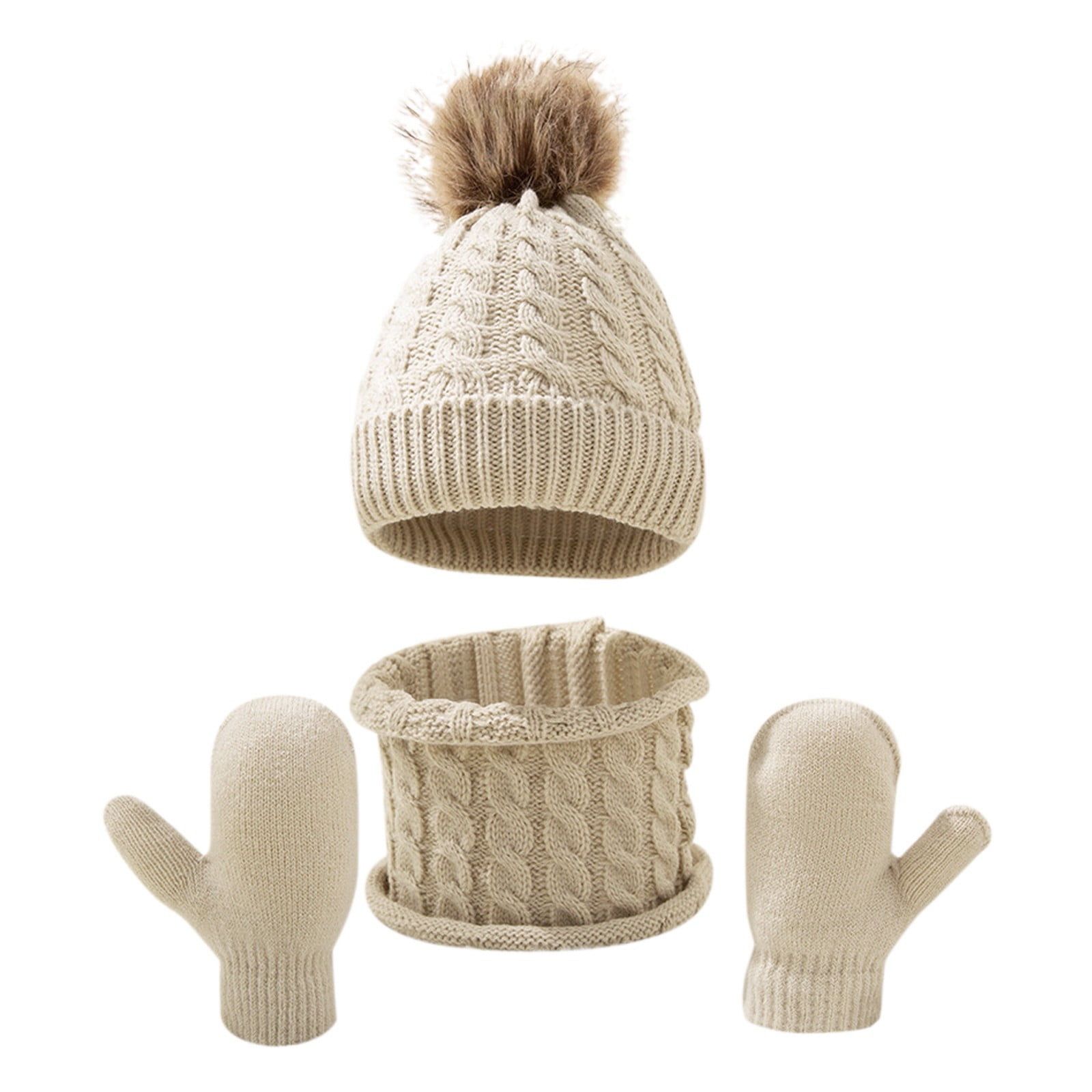 Yanyanz Scarface, Winter Kids Hat Scarf Glove Set Knit Lined Neck ...
