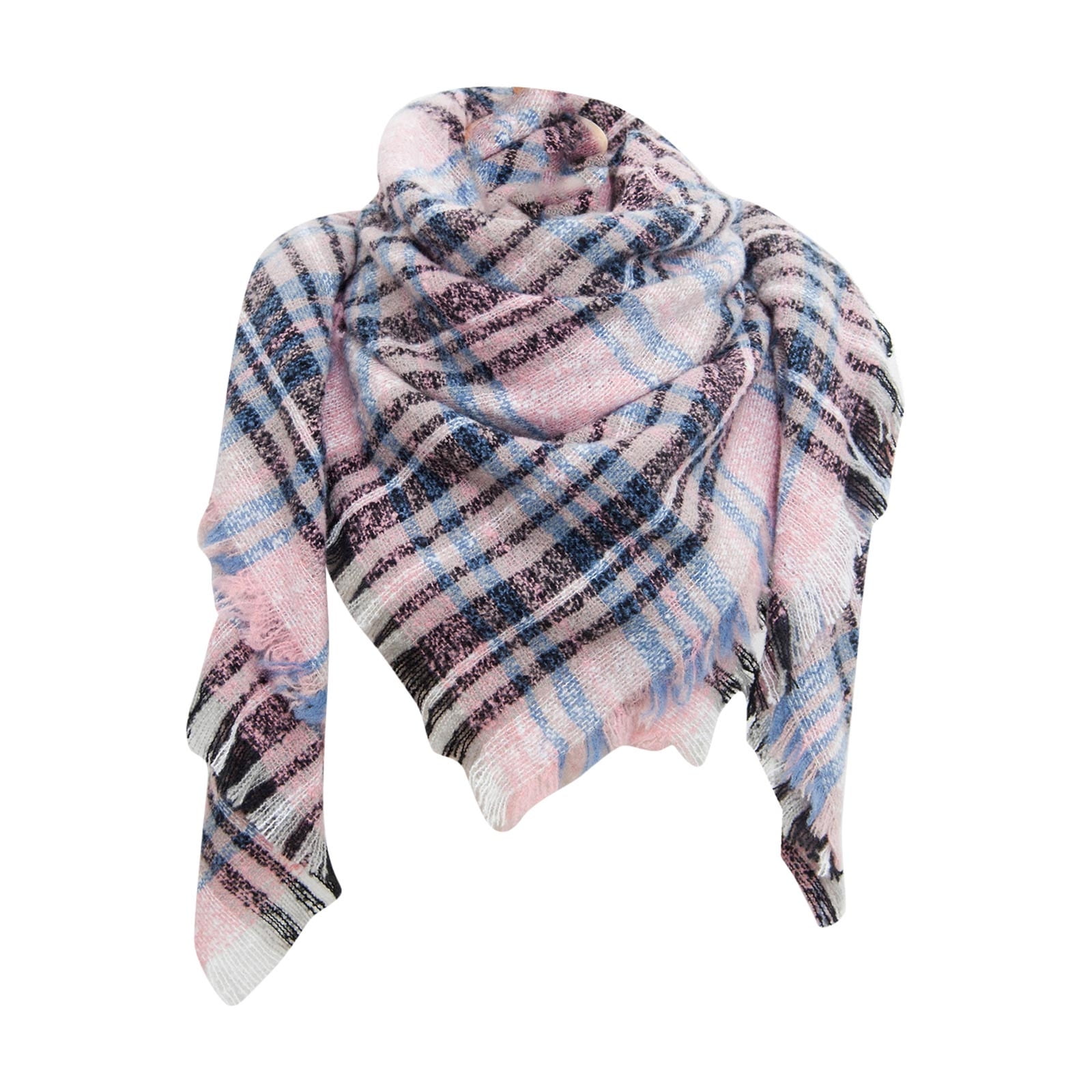 Yanyanz Scarface, Women Fall Winter Scarf Classic Tassel Plaid Scarf ...