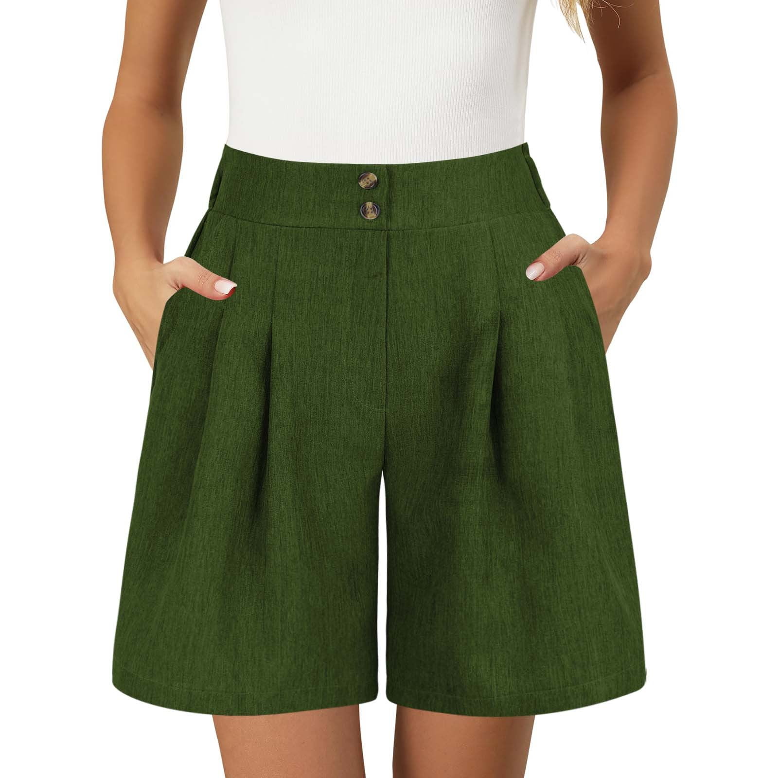 Yanyanz Shorts for Women, Womens Casual Elastic Waist Shorts High Waist ...