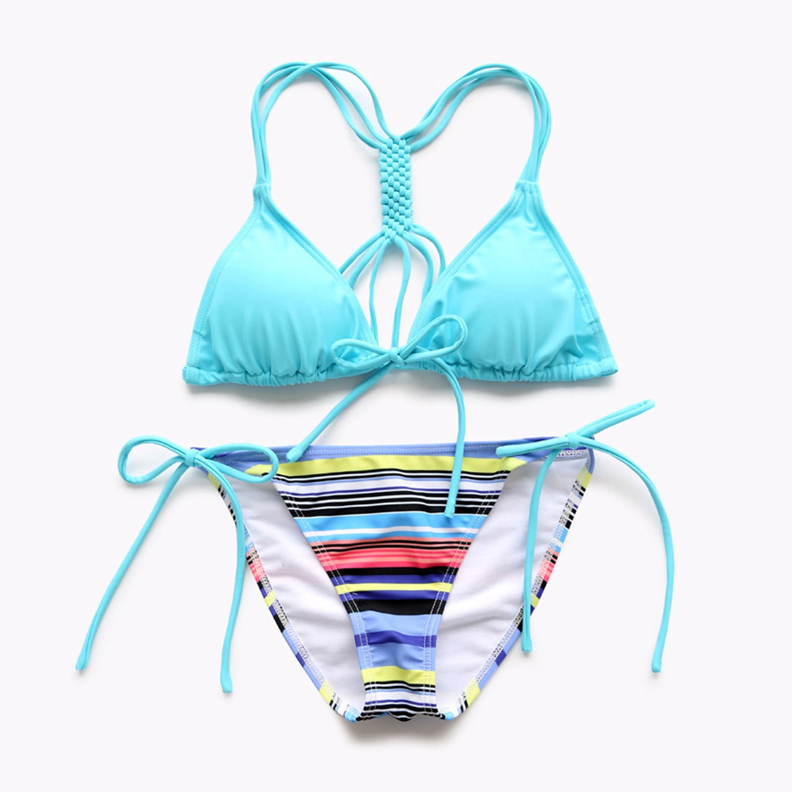 Yanyanz Swim Suits for Women 2025, Solid Color Bra Color Striped ...