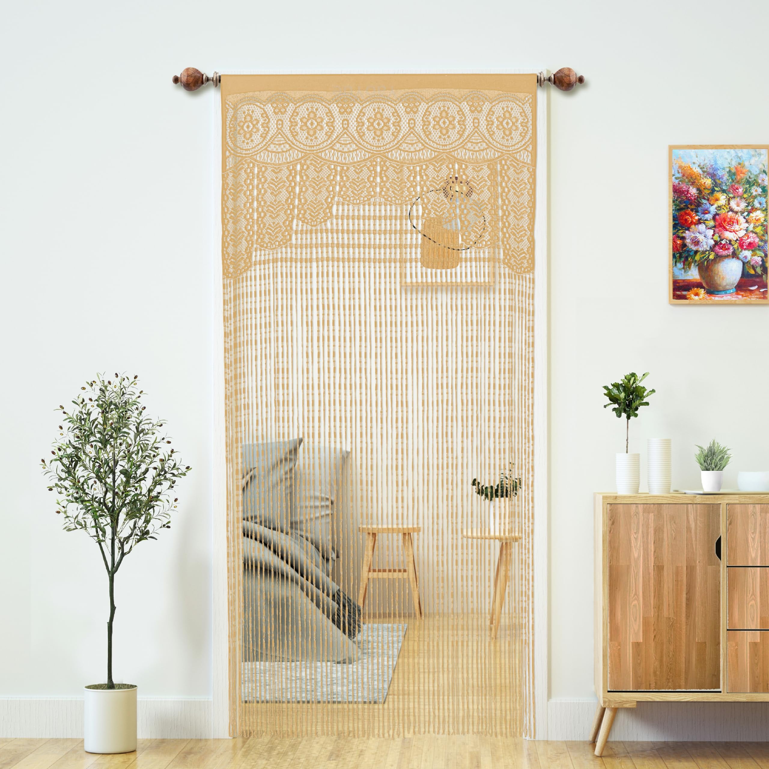 YaoYue Macrame Lace Door String Curtain for Doorways,Room Divider ...