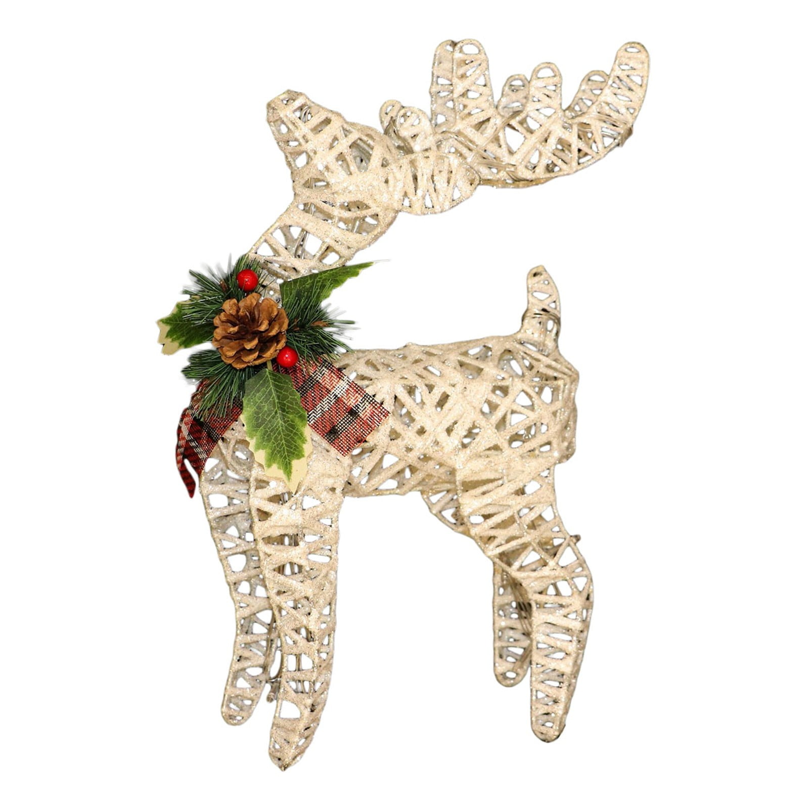 YaoZQ 1-Pack, 12-Inch Light-Up Christmas Reindeer Decoration. A Pre-Lit ...