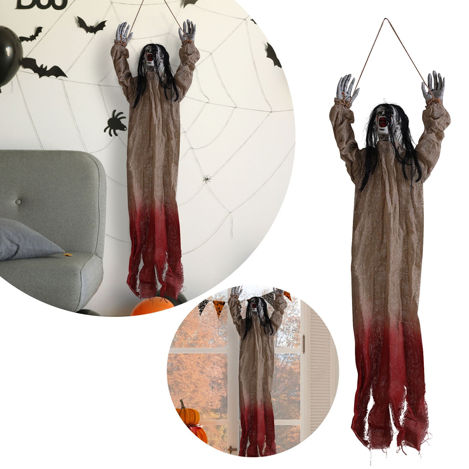 YaoZQ 1-Pack, 3-Ft Hanging Ghost Decoration For Halloween. A Large ...