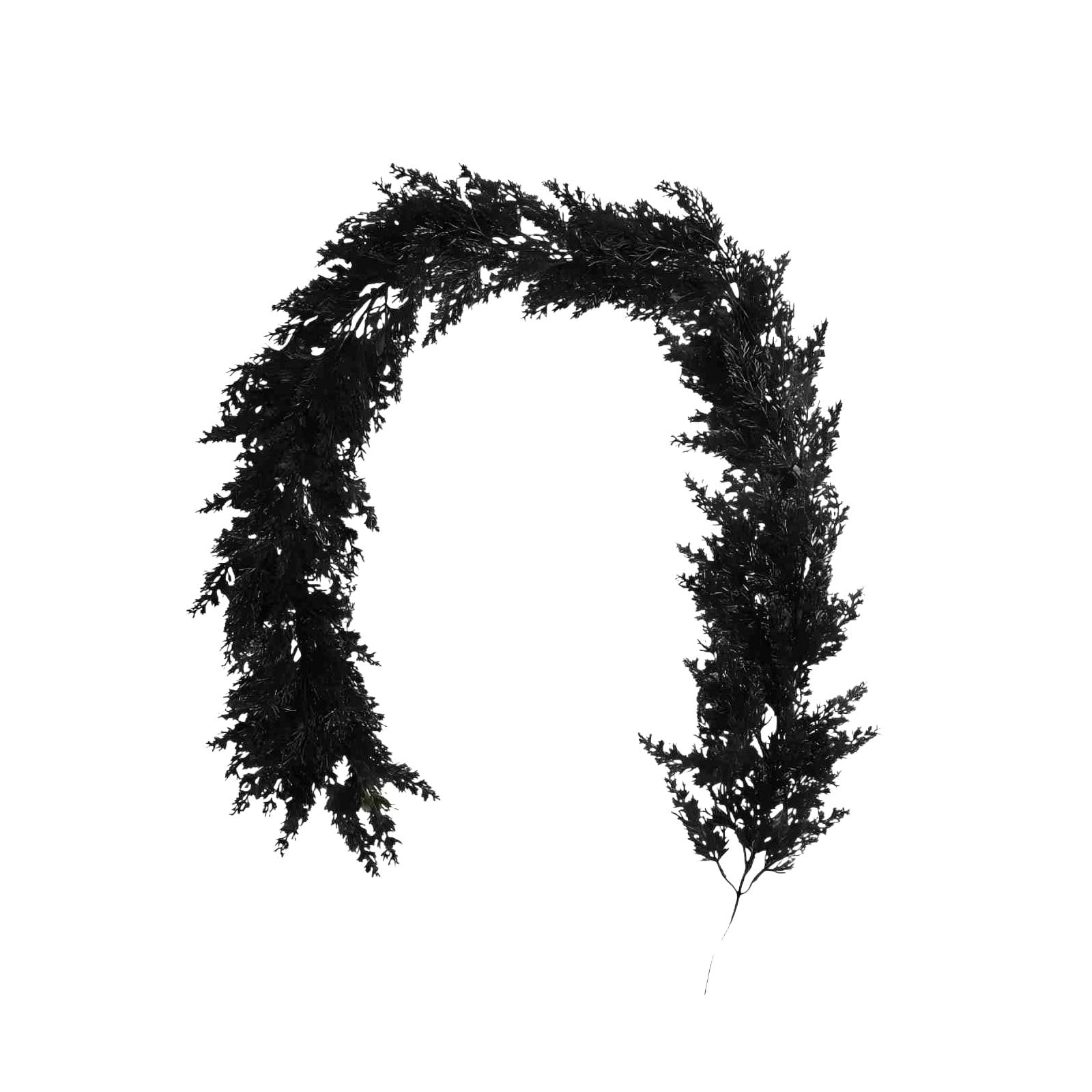 YaoZQ 1-Pack, 6-Foot Black Christmas Garland. A Spooky & Gothic ...