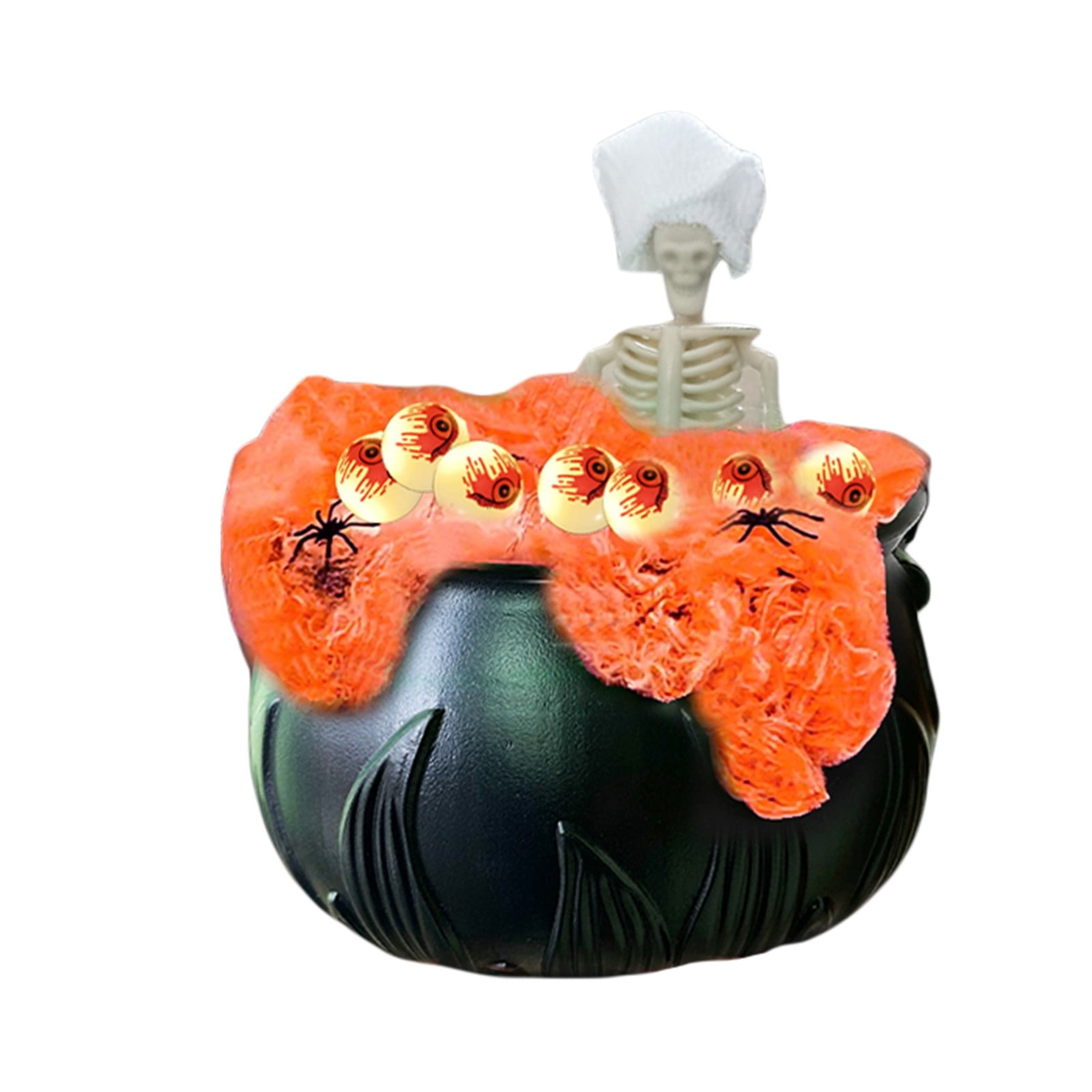 YaoZQ 1-Pack Bubbling Cauldron Decoration With Skeleton. An Orange ...
