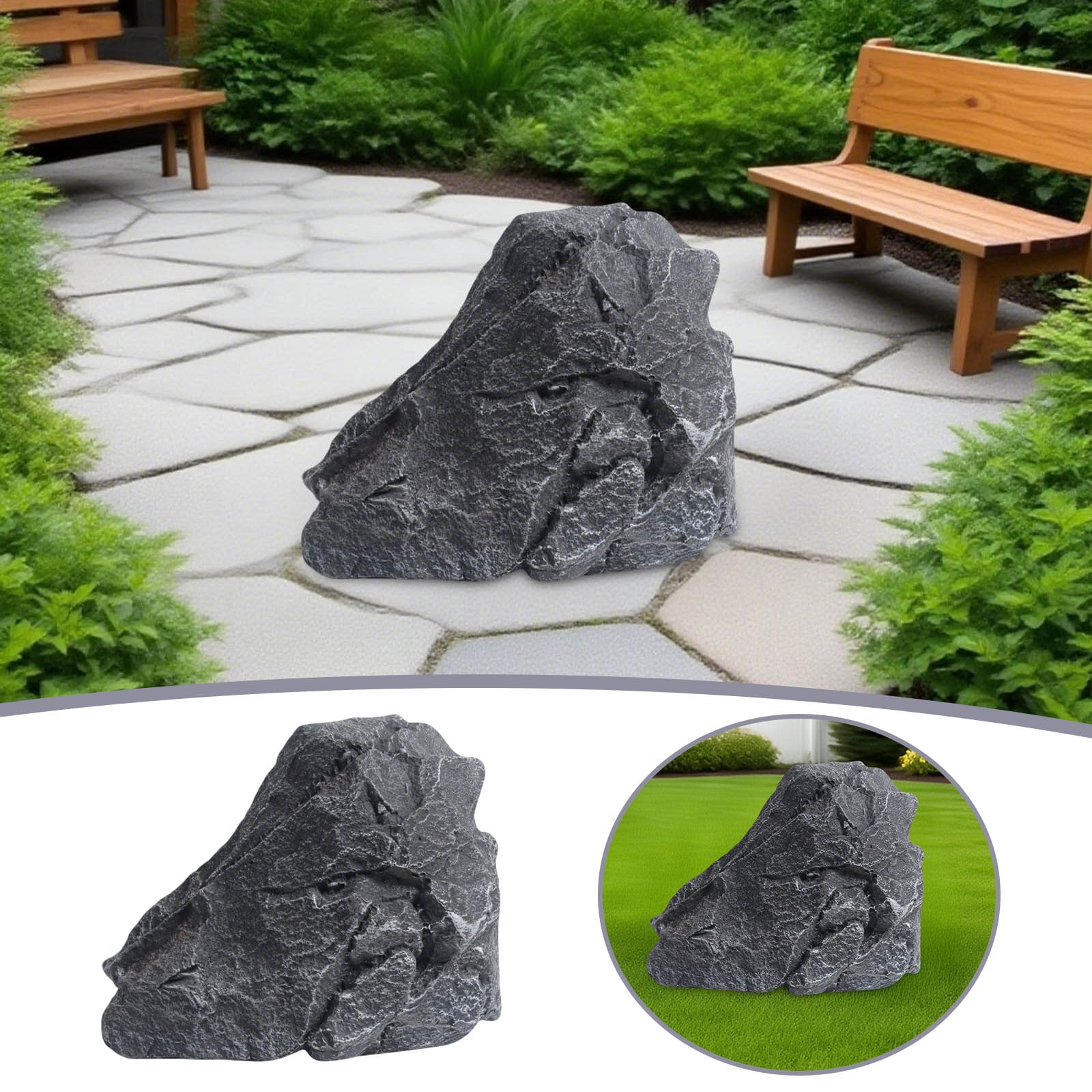 YaoZQ 1-Pack Large Faux Rock For Landscaping. A Hollow, Artificial Garden Boulder. For Covering ...