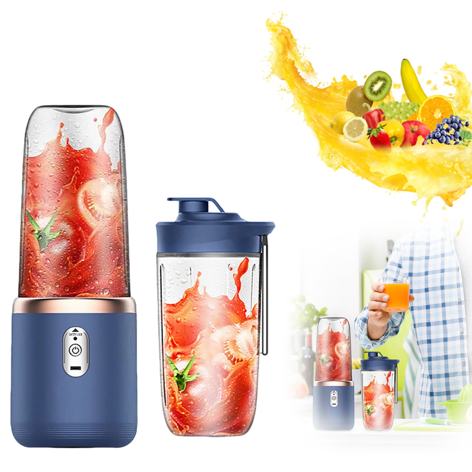YaoZQ 1-Pack Portable Blender For Shakes And Smoothies. A Personal ...