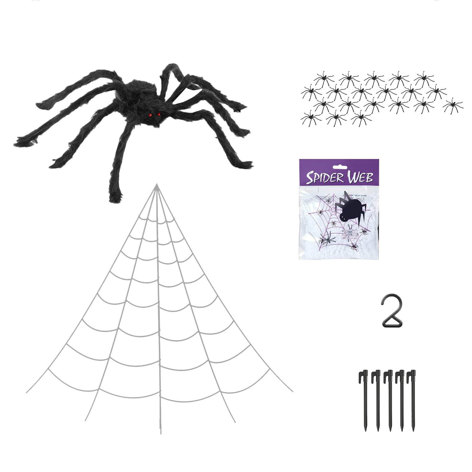 YaoZQ 1Pcs Giant Spider Web With Spiders. A Huge, 16-Foot Outdoor ...