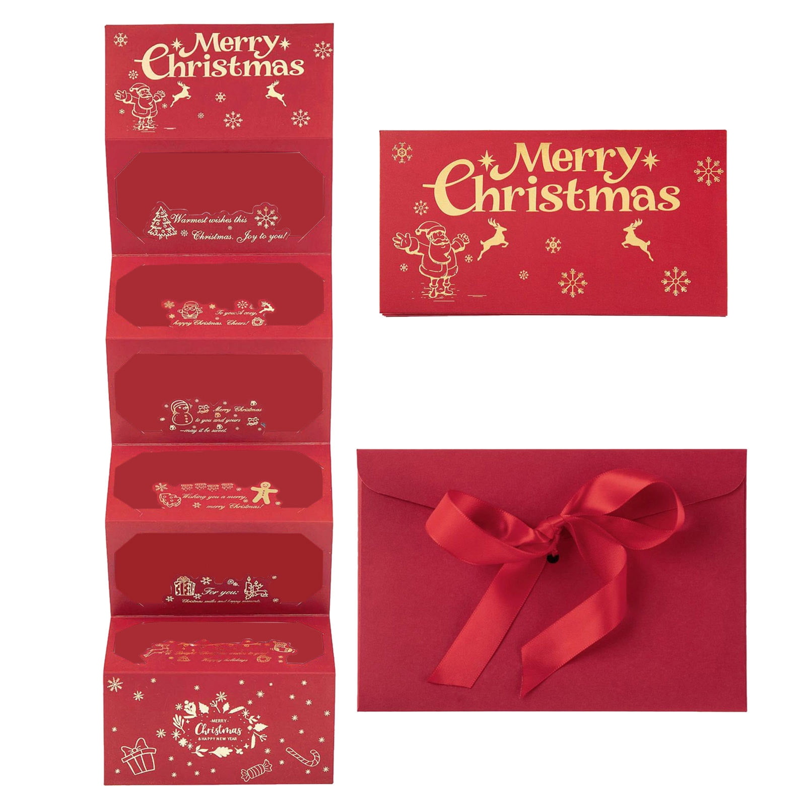 YaoZQ 1pc Christmas Money Holder Surprise Gift Card Envelope,Paper,Red ...