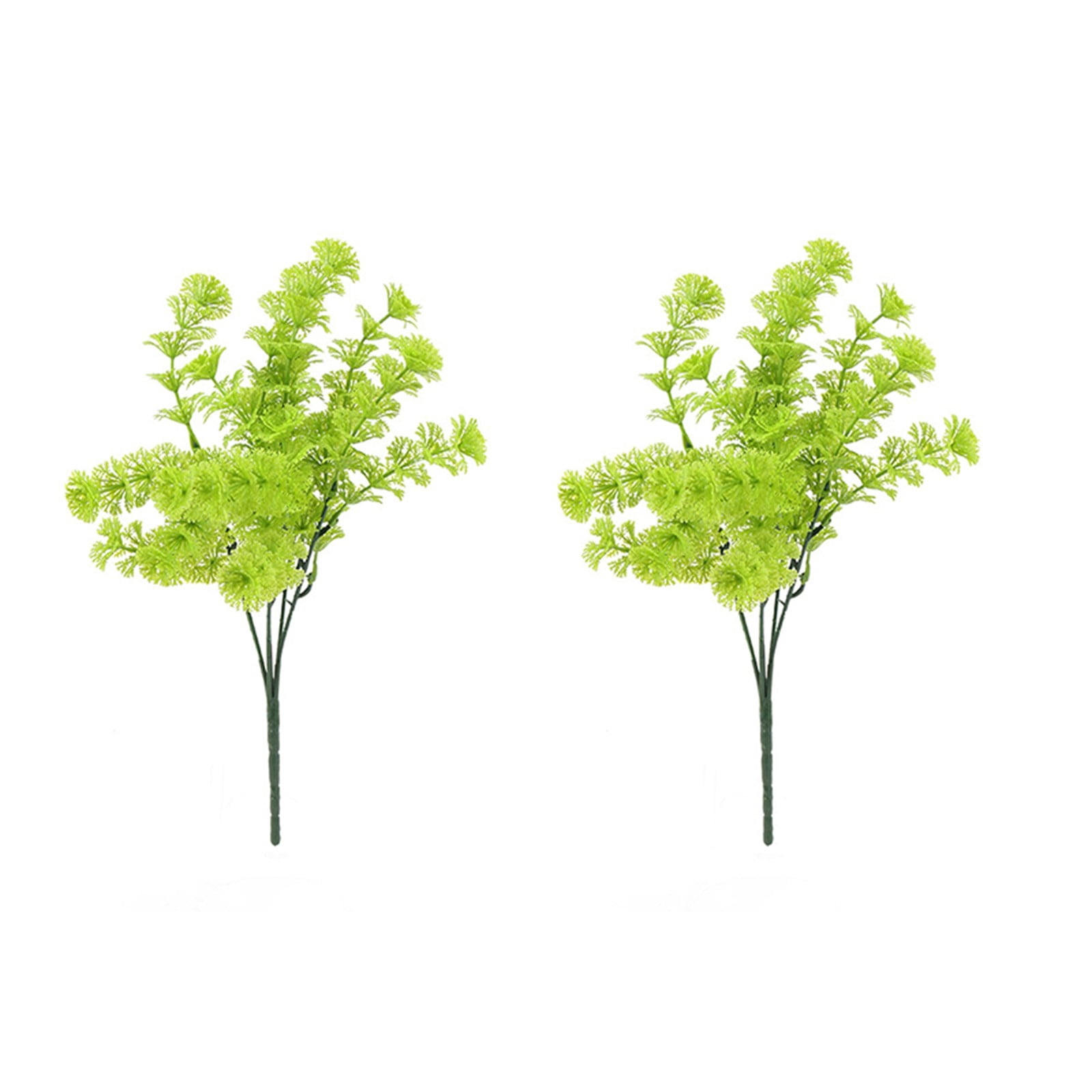 YaoZQ 2 pack Artificial Boxwood Bushes Faux Greenery Stems Fake Shrub ...