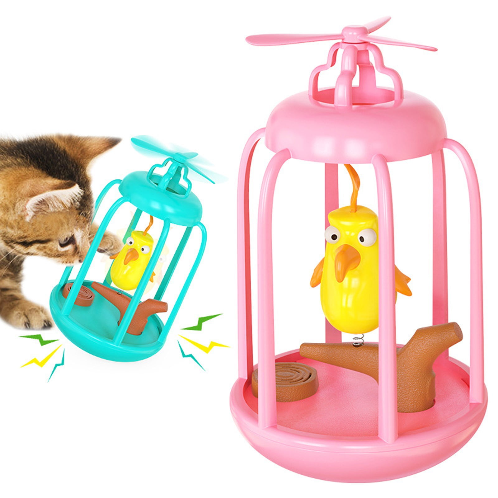 YaoZQ 3-in-1 Smart Cat Puzzle Toy, Self-Balancing Wobbly Cage with ...
