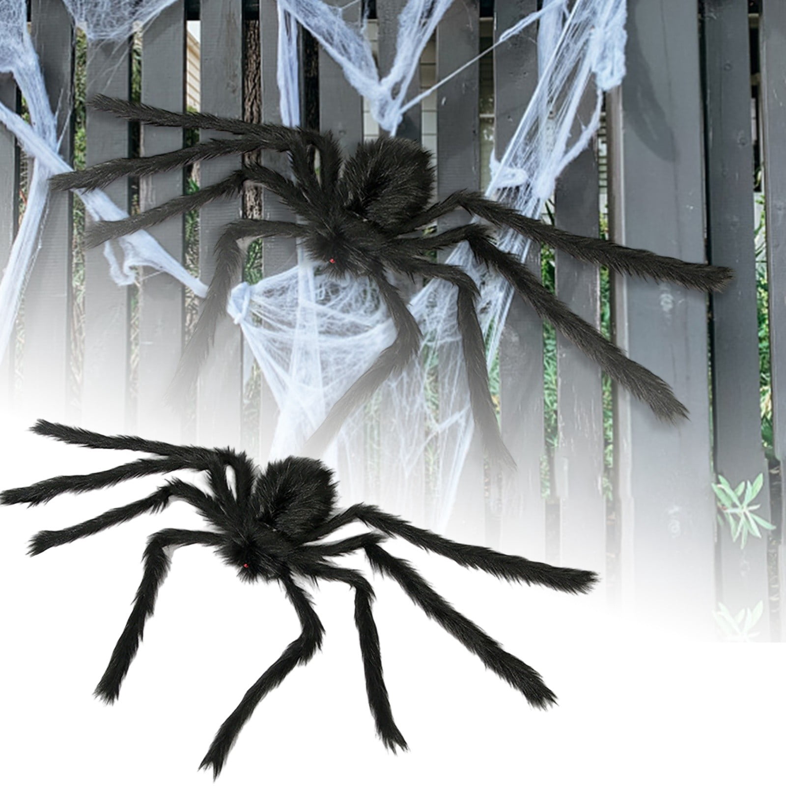 YaoZQ 4 Ft Halloween Spider Decorations Large Black Hairy Scary Prop ...