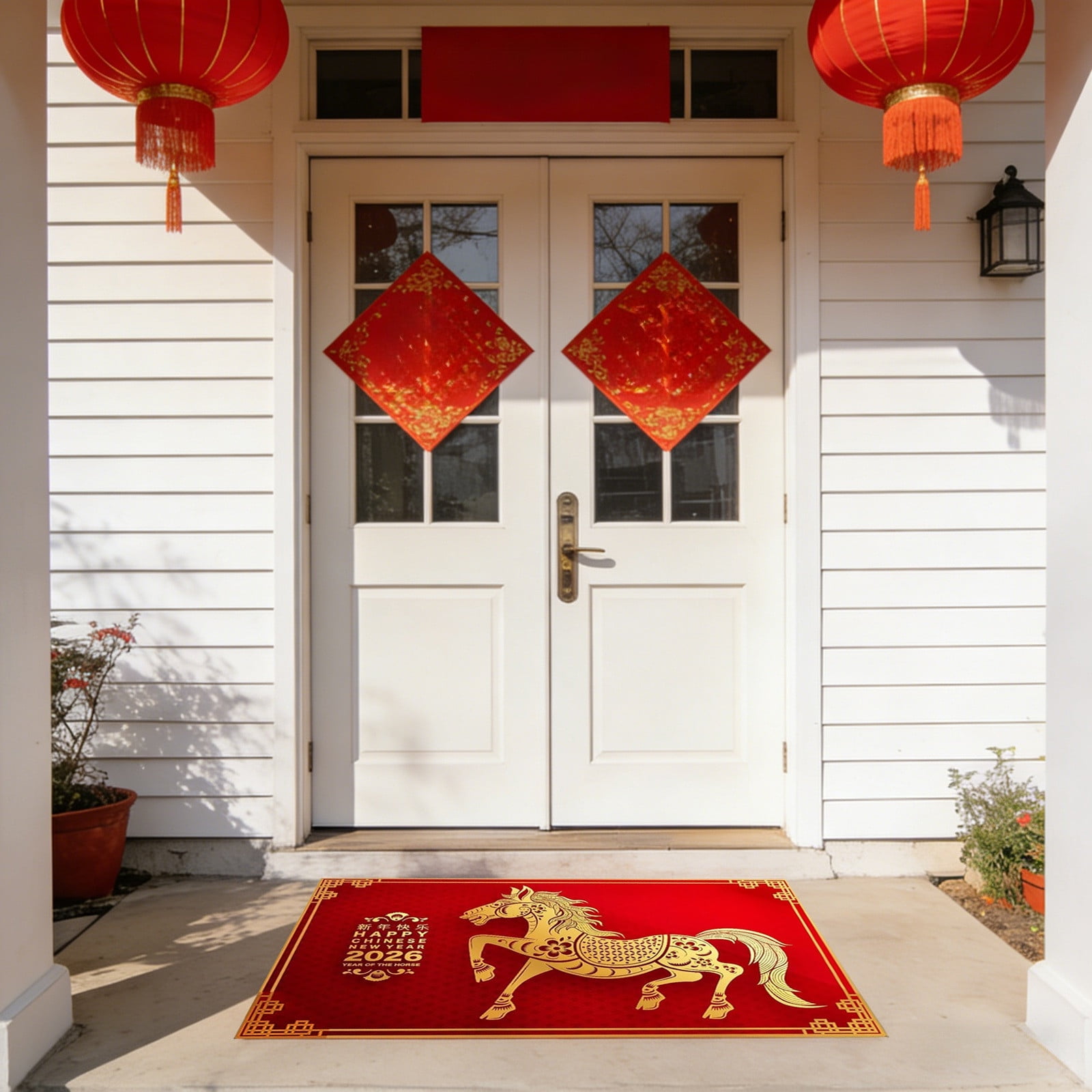 YaoZQ Absorbent Horse Pattern Rug 2026 Lunar New Year Floor Mat ...