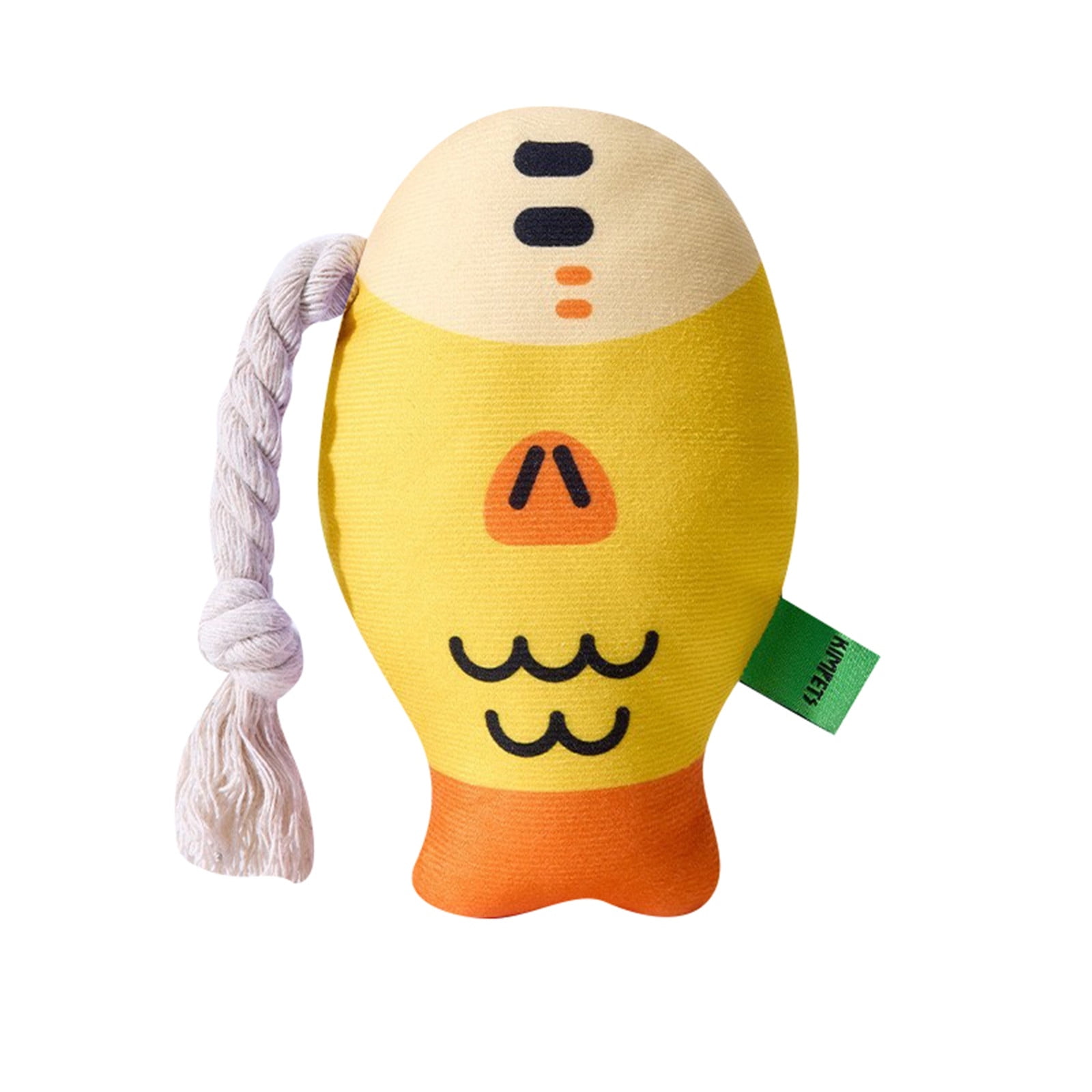 YaoZQ Interactive Dog Tug Toy, Stuffed Yellow Fish Doll with Squeaker ...