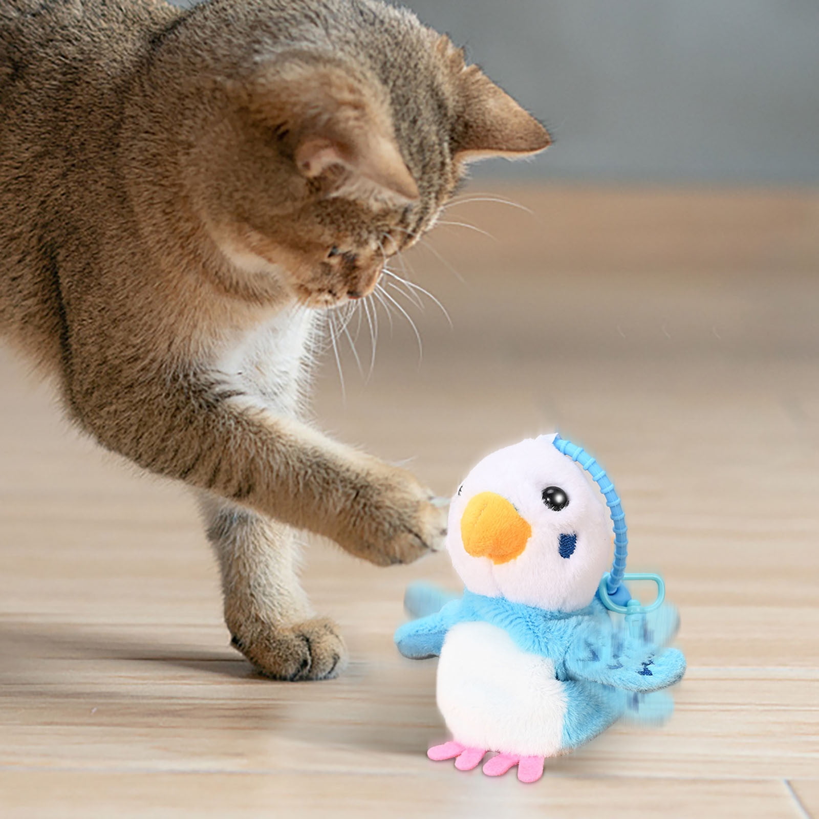 YaoZQ Interactive Flapping Bird Cat Toy, Electronic Chirping Parakeet ...