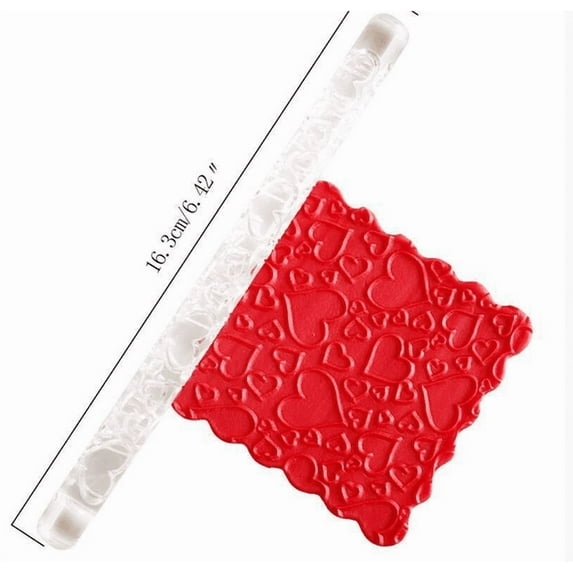 YaoZQ Mini Acrylic Rolling Pin with Pattern Embossed Fondant Roller ...
