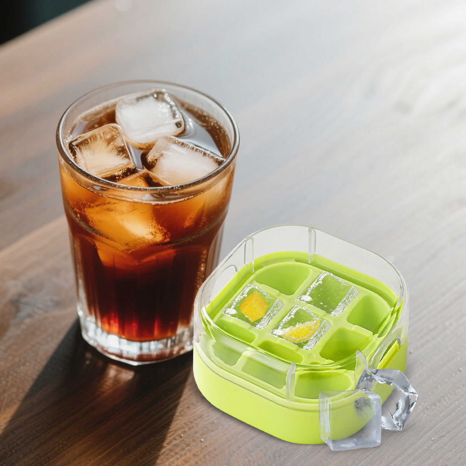 YaoZQ Mini One Press Ice Maker Box Style A 9 Grid Small Cube Tray with ...