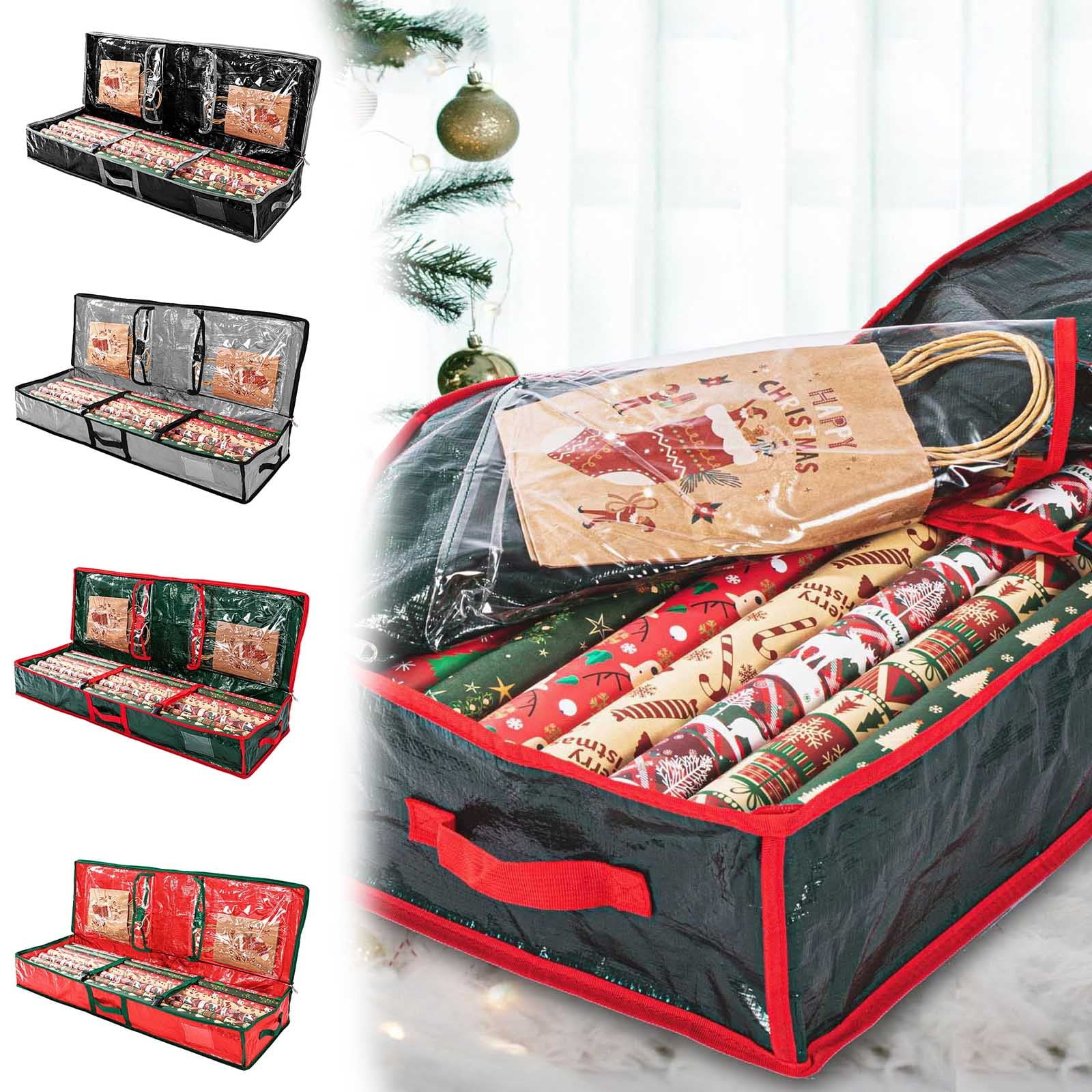 YaoZQ Red Wrapping Paper Storage Organizer 1pc, Christmas Gift Wrap ...