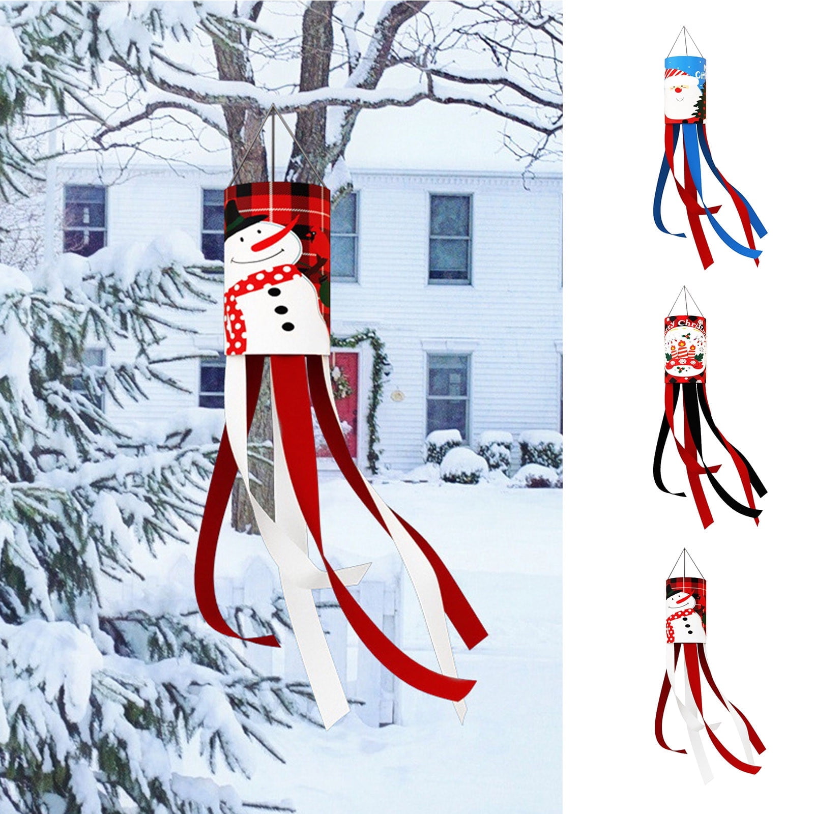 YaoZQ Three-Piece Set, 40-Inch Christmas Windsock. A Large, Outdoor ...