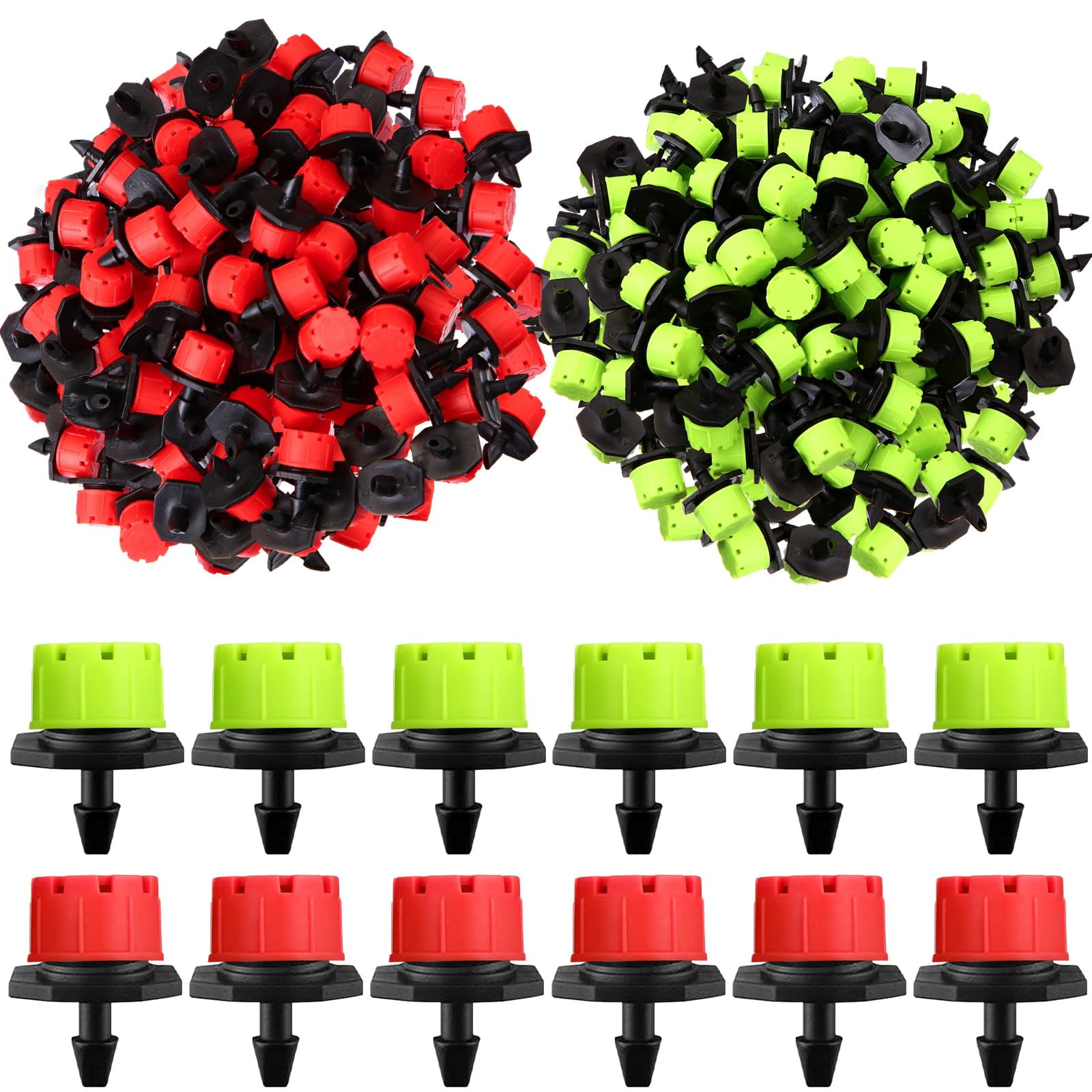 Yaocom 1/4 Inch Barbed Drip Emitter 360 Degree Adjustable Irrigation ...