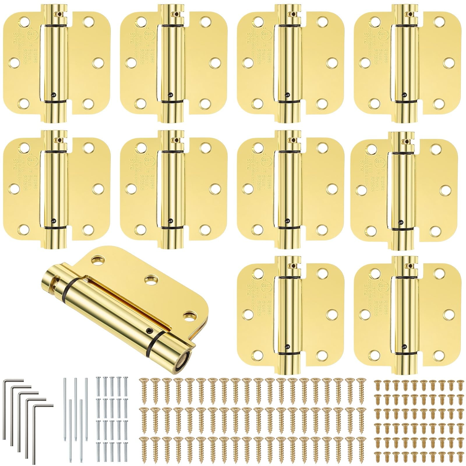 Yaocom 10 Pcs Self Closing Door Hinge 3.5'' Spring Loaded Hinges ...