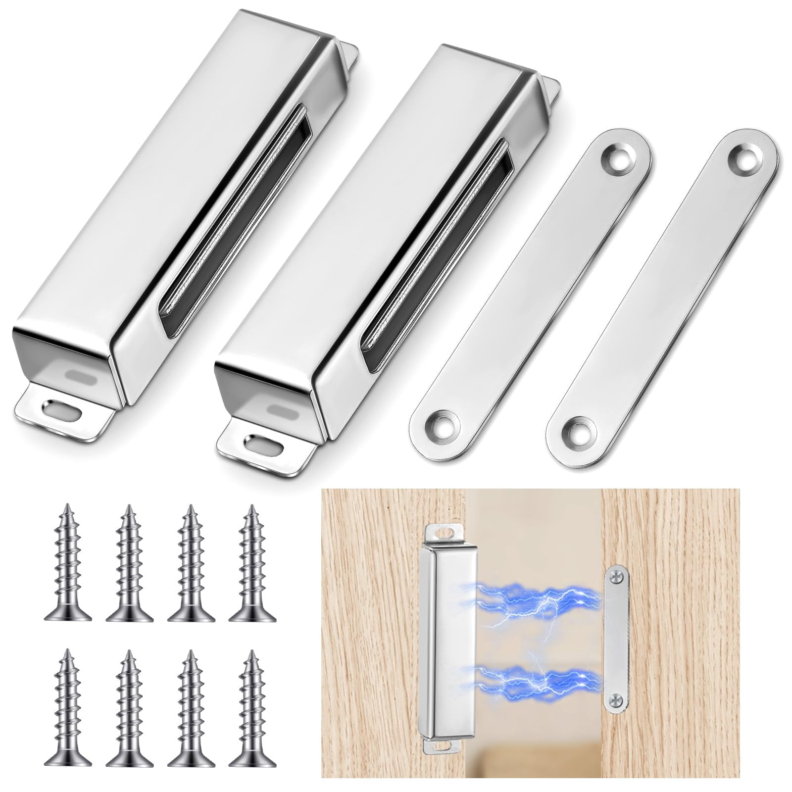 Yaocom 2 Pcs Magnetic Door Catch 150lb Stainless Steel Heavy Duty ...
