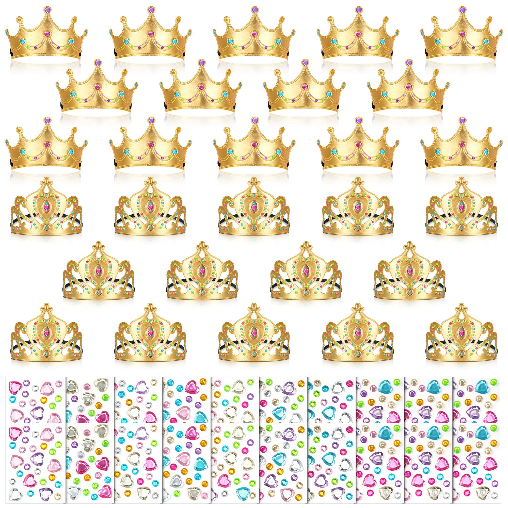 Yaomiao 66 Pieces Foam Princess Tiaras DIY Crowns Kids Party Favors ...