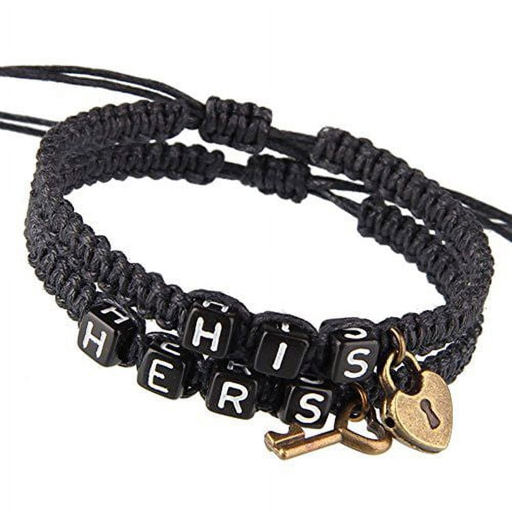 Yaoping Couples Bracelets, Handmade HIS & HERS, Key & Lock Charms ...