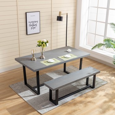 Weathered Lookinhg Dining Table, Gray - Walmart.com