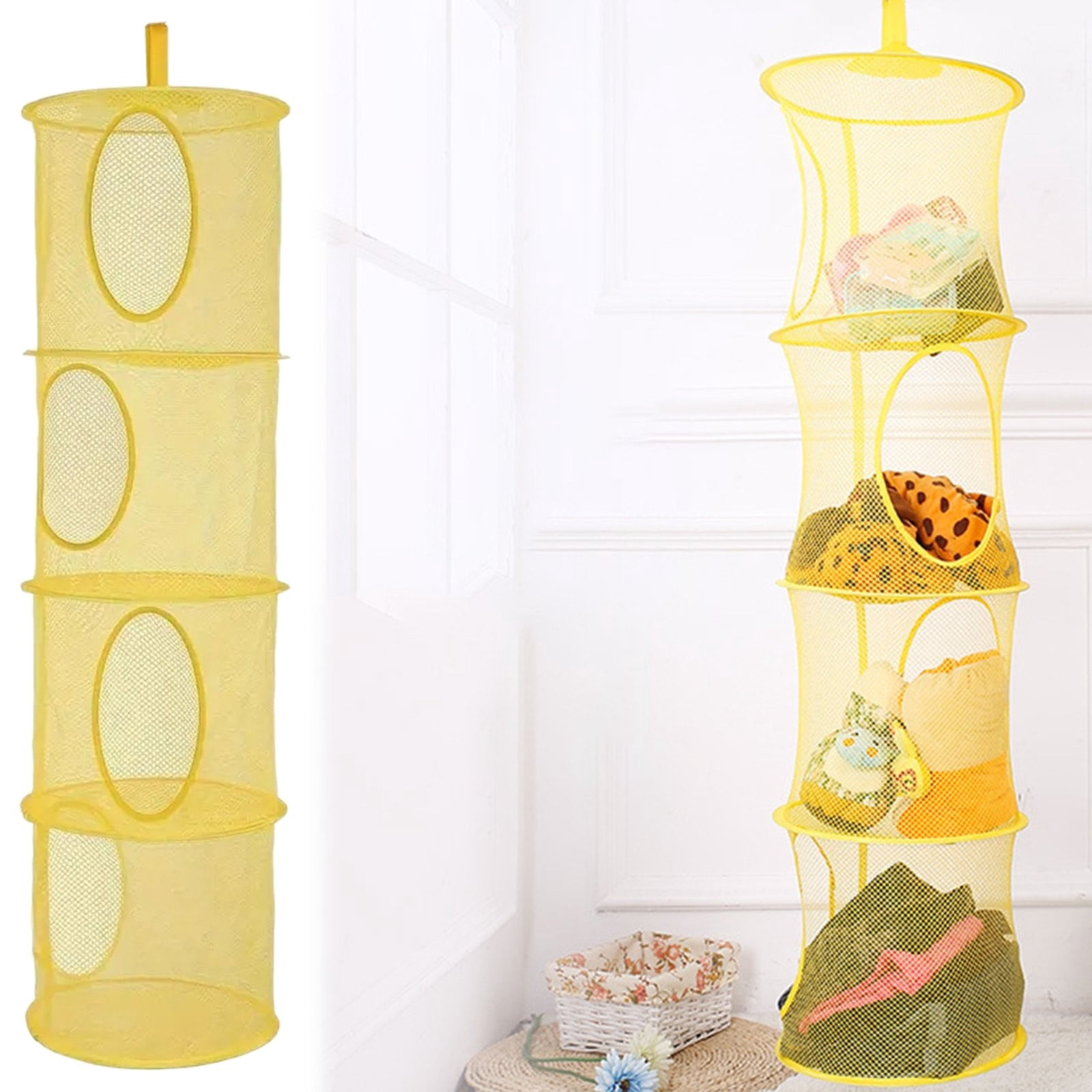 Yaouit Mesh Hanging Storage Space Saver Bags - 3 Tiers 3 Pack Large ...