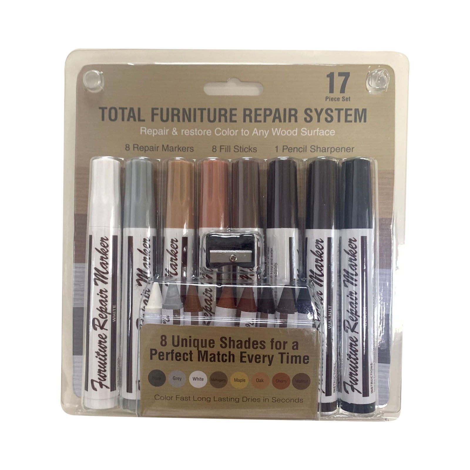 Yaouit Touch Up Paint Pen, Furniture Touch Up Marker Pen Set of 16 Wood ...