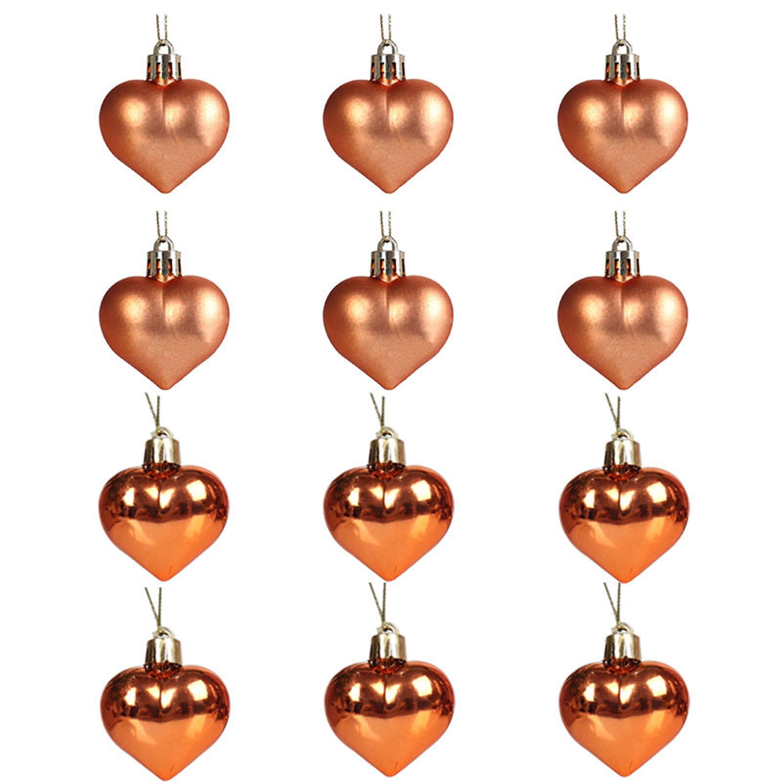 Yaoyar 12 Pcs Valentine's Day Heart Shaped Ornaments Mini Glass Heart ...