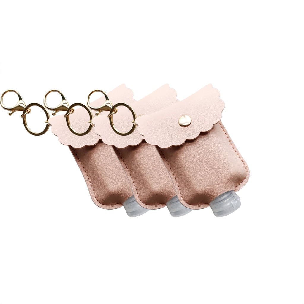 Yaoyar 3pcs Hand Sanitizer Holder Keychain, Portable Leather Sanitizer ...