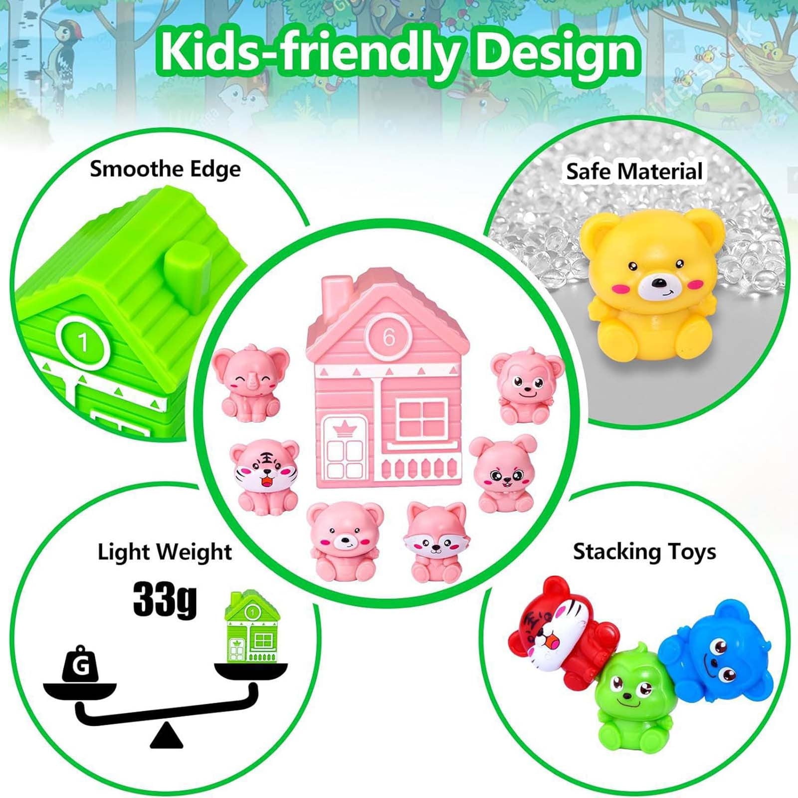 Yaoyar 6 In 1 Puzzle Board Game Toys Educational Sensory Counting ...