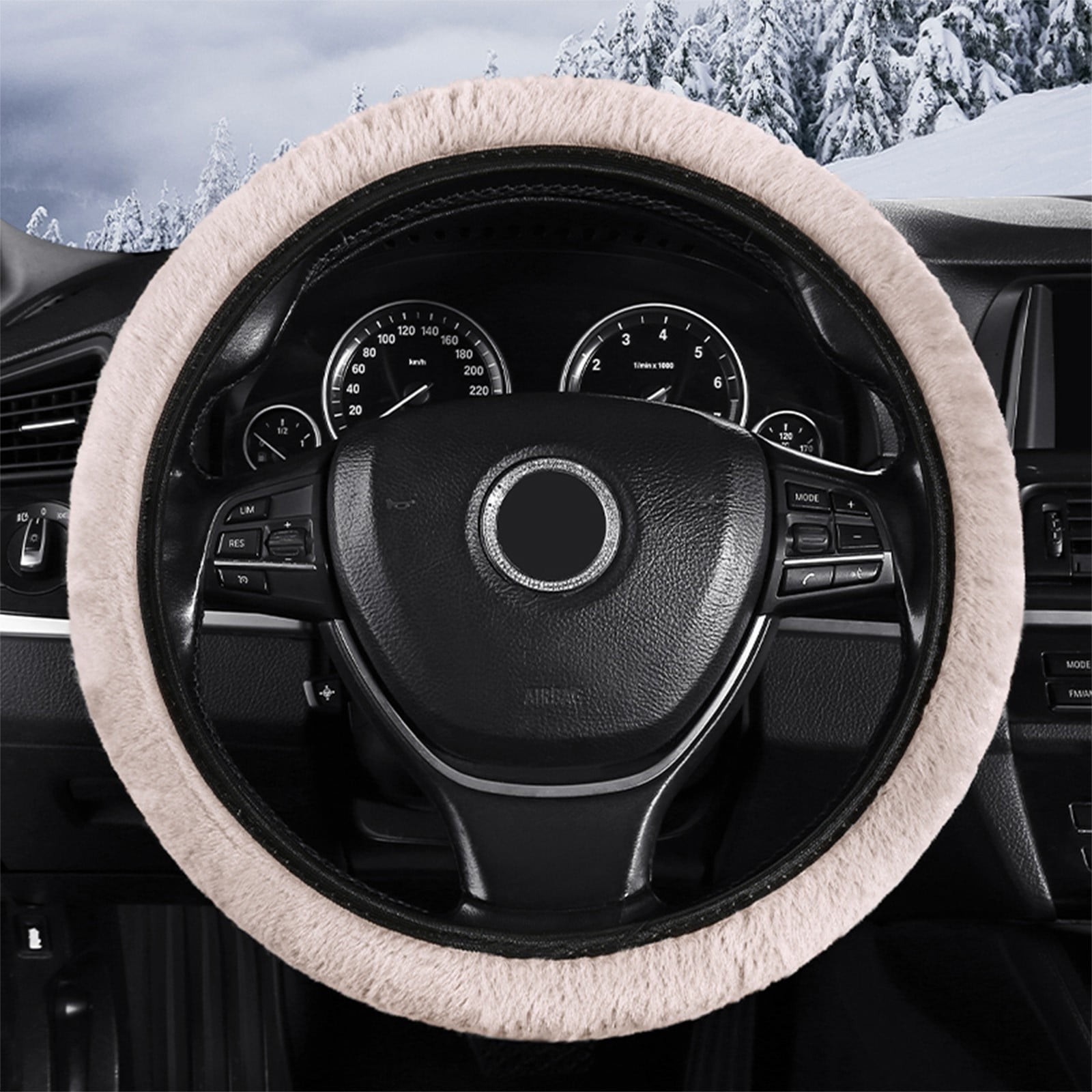 Yaoyar Car Steering Wheel Cover, Fluffy Soft Plush for Winter Warm ...