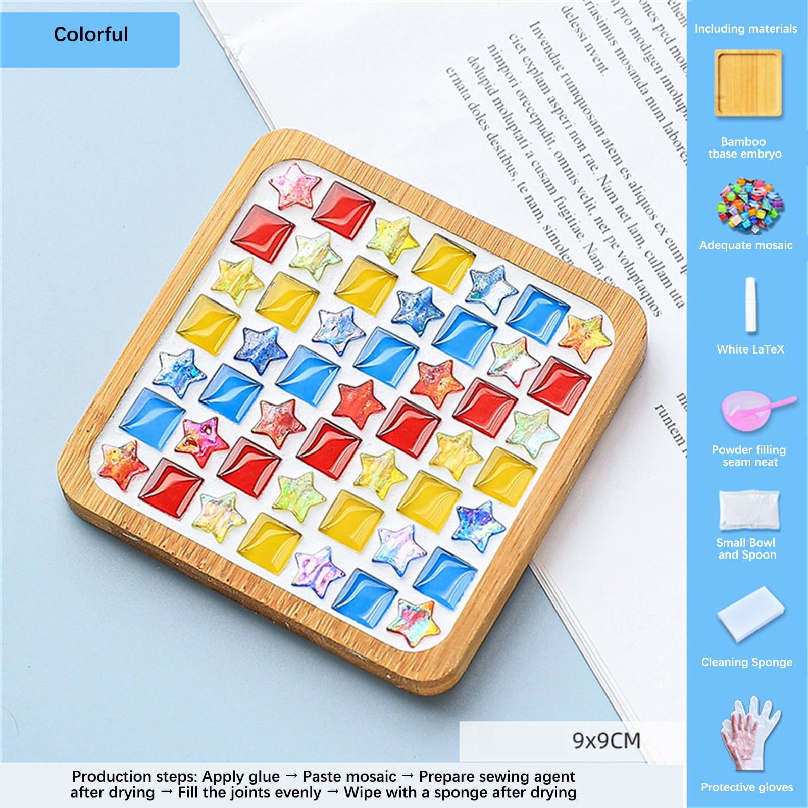 Yaoyar DIY Mosaic Tiles for Crafts Mixed Color Glass Mosaic Kits Adults ...