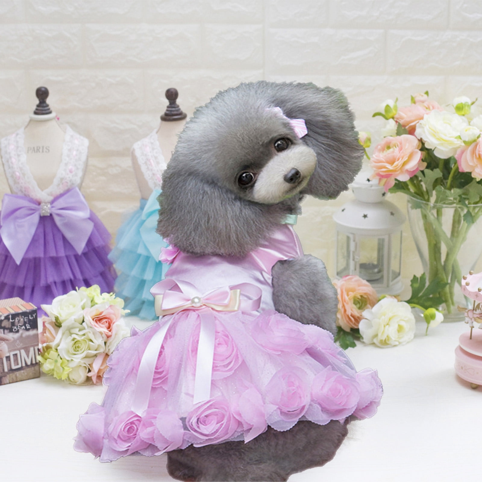 Yaoyar Dog Dresses Dogs Puppy Clothes Summer Princess Pet Dresses Girl ...