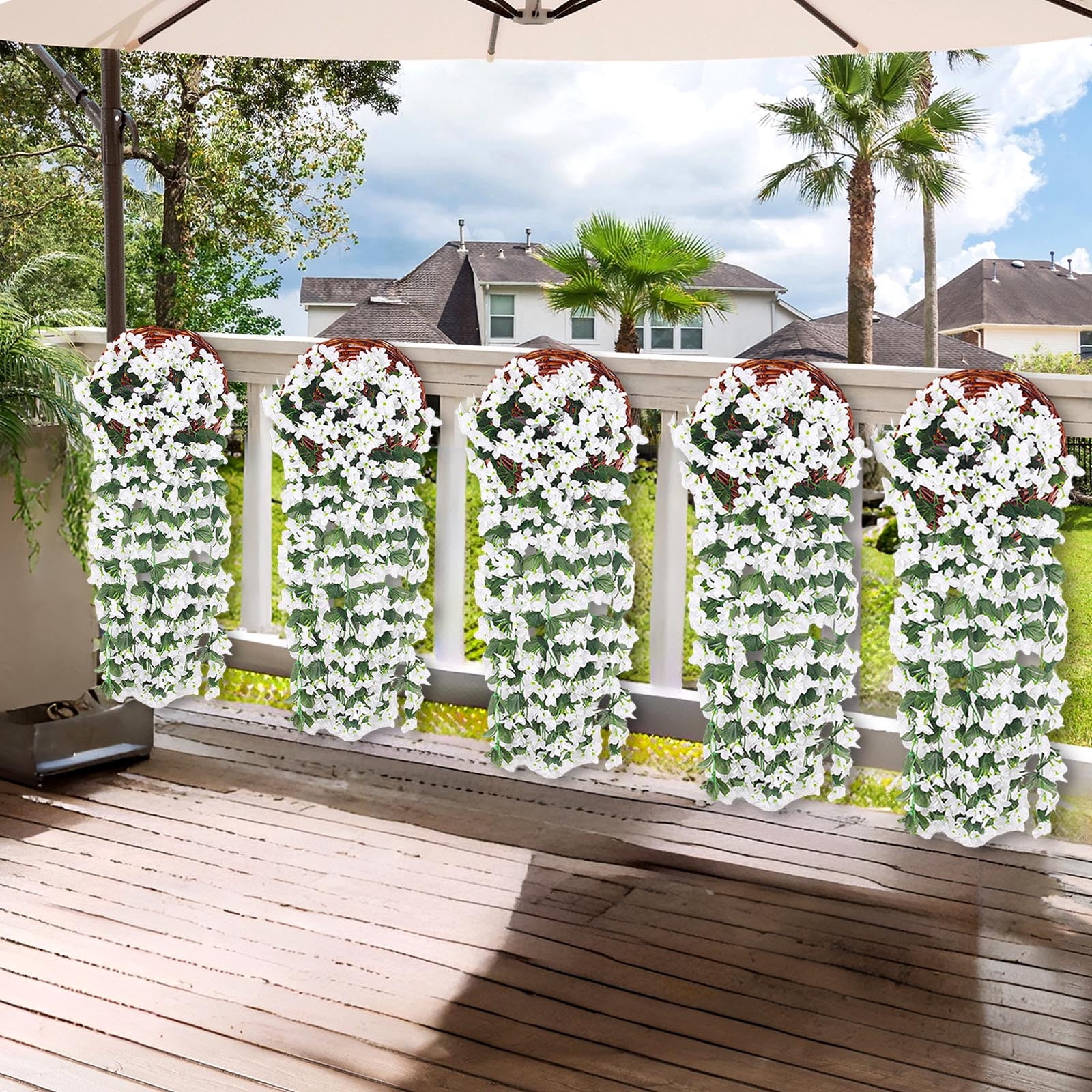 Yaoyar Fake Plants for Outdoors Indoor Artificial Violet Garland Violet ...