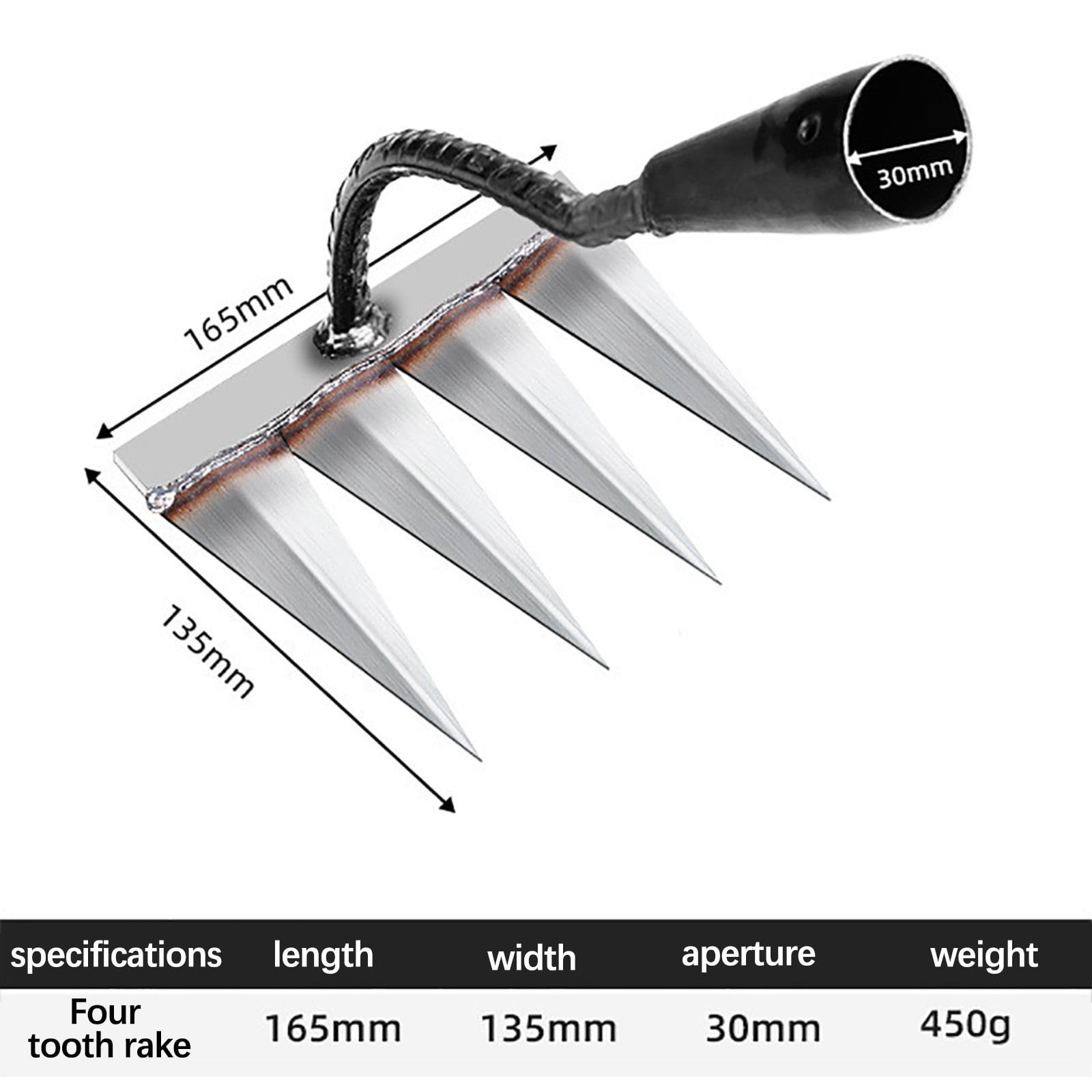 Yaoyar Garden Hoe, Weeding Tool, Metal Hoe Weeder Scraper Rake for ...
