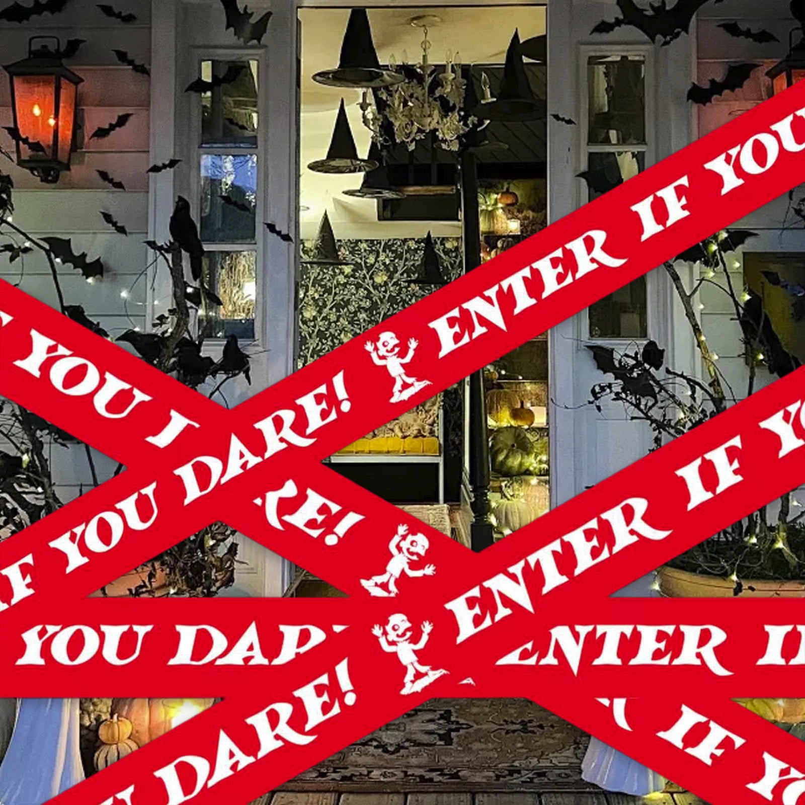 Yaoyar Haunted House Decorations Caution Tape,Horror Decor with Bloody ...