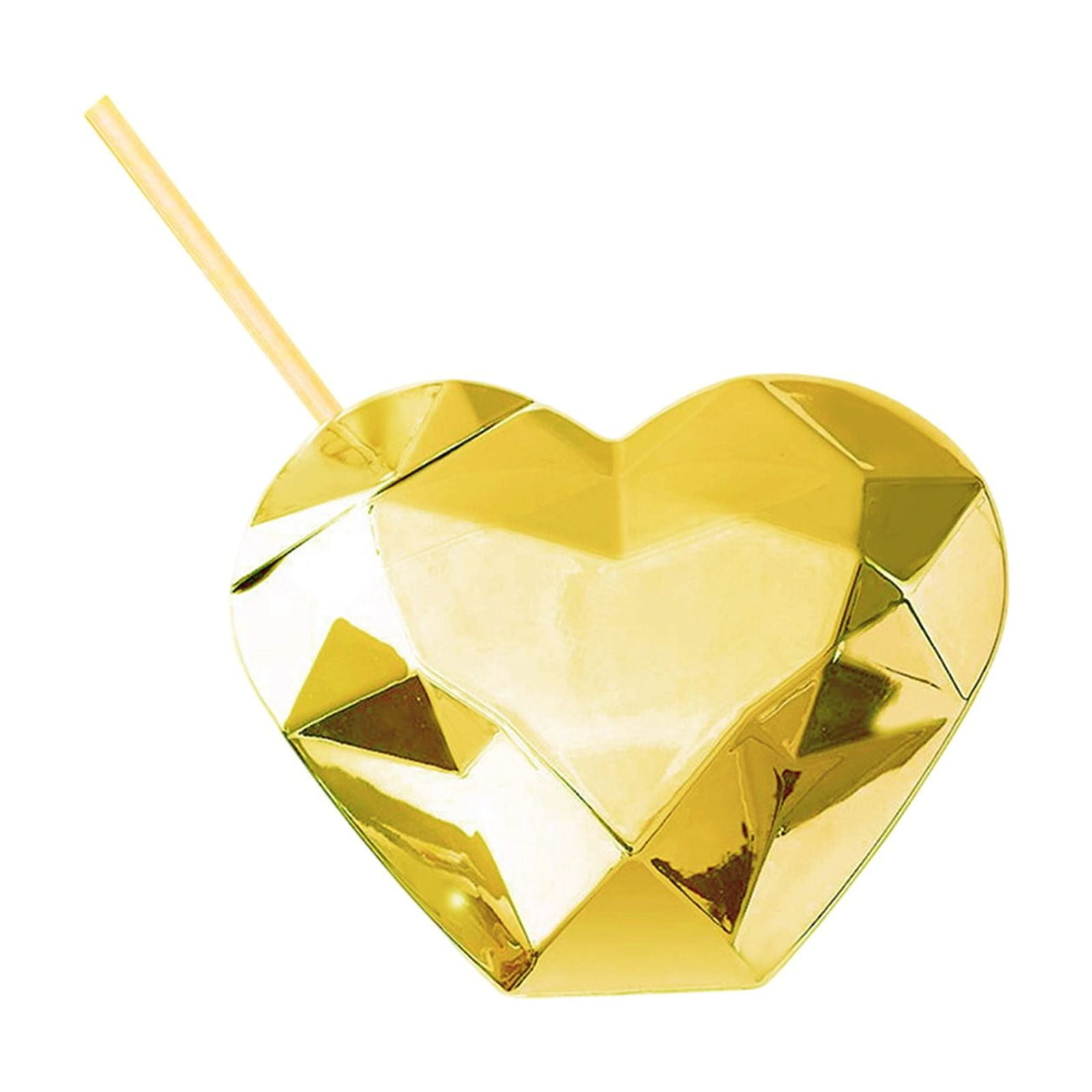 Yaoyar Heart Shaped Cup with Lid and Straw Drinking Cocktail Cups ...