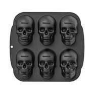 Large Skull Cake Pan Silicone Molds, 6 Cavity Halloween Skull ...