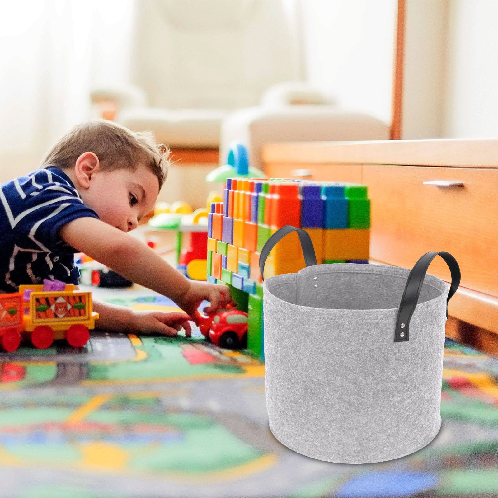 Yaoyar Laundry Hampers Waterproof Cotton Linen Foldable Round Storage ...