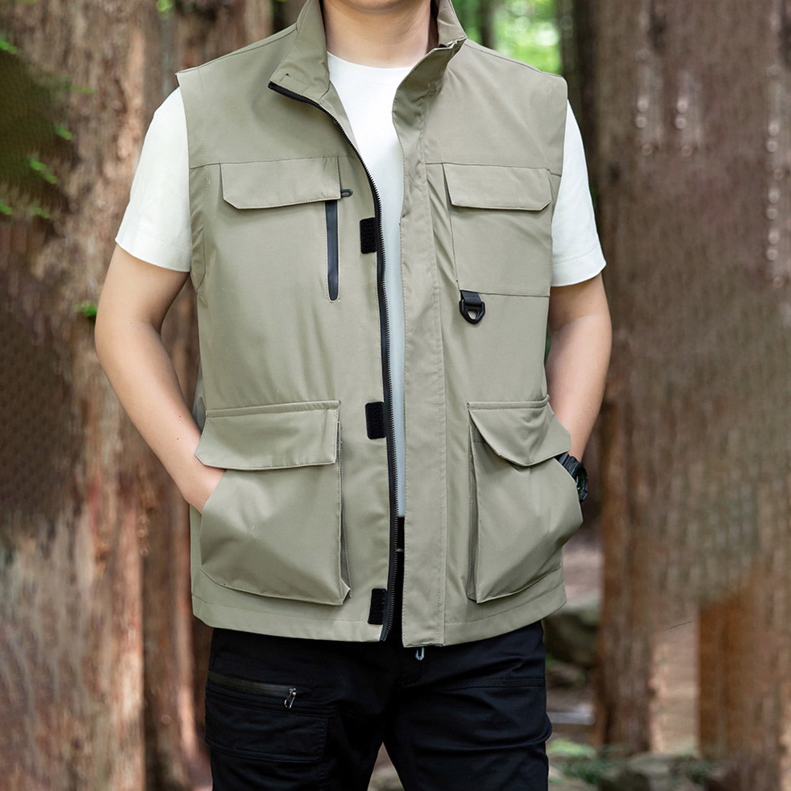 Yaoyar Men's Outdoor Work Fishing Travel Photo Zip Cargo Vest Jacket ...
