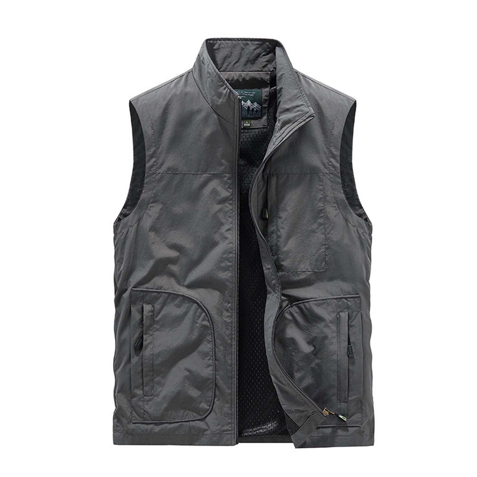 Yaoyar Men's Outdoor Work Fishing Travel Photo Zip Cargo Vest Jacket ...