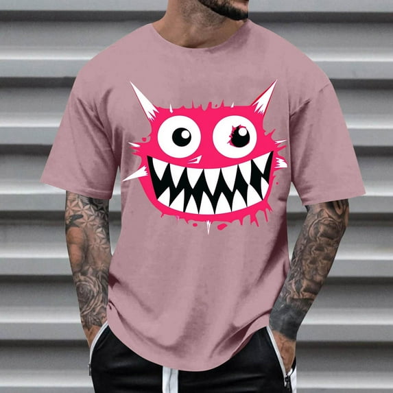 Yaoyar Mens Abstract Print Short Sleeve Tee Artistic Design Casual ...