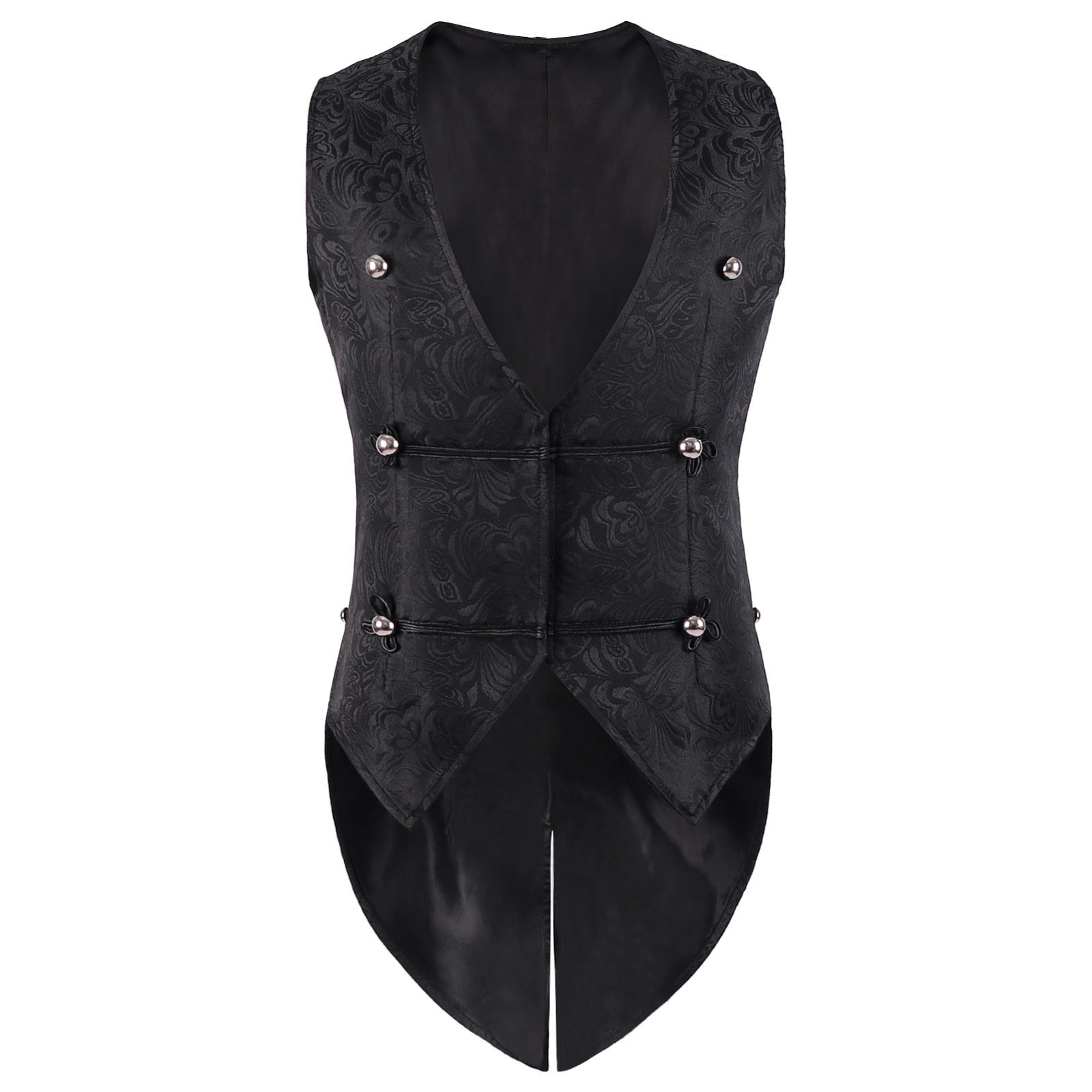 Yaoyar Mens Gothic Vest Waistcoat Sleeveless Tailcoat Medieval Standing ...