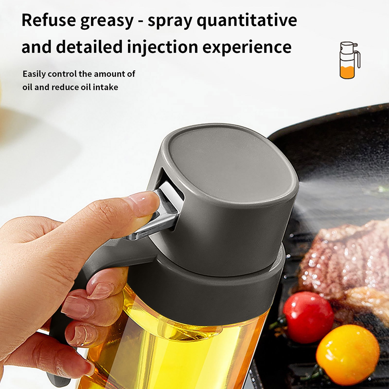 Yaoyar Olive Oil Dispenser, 2 in 1 Oil Sprayer for Cooking, Glass Oil ...
