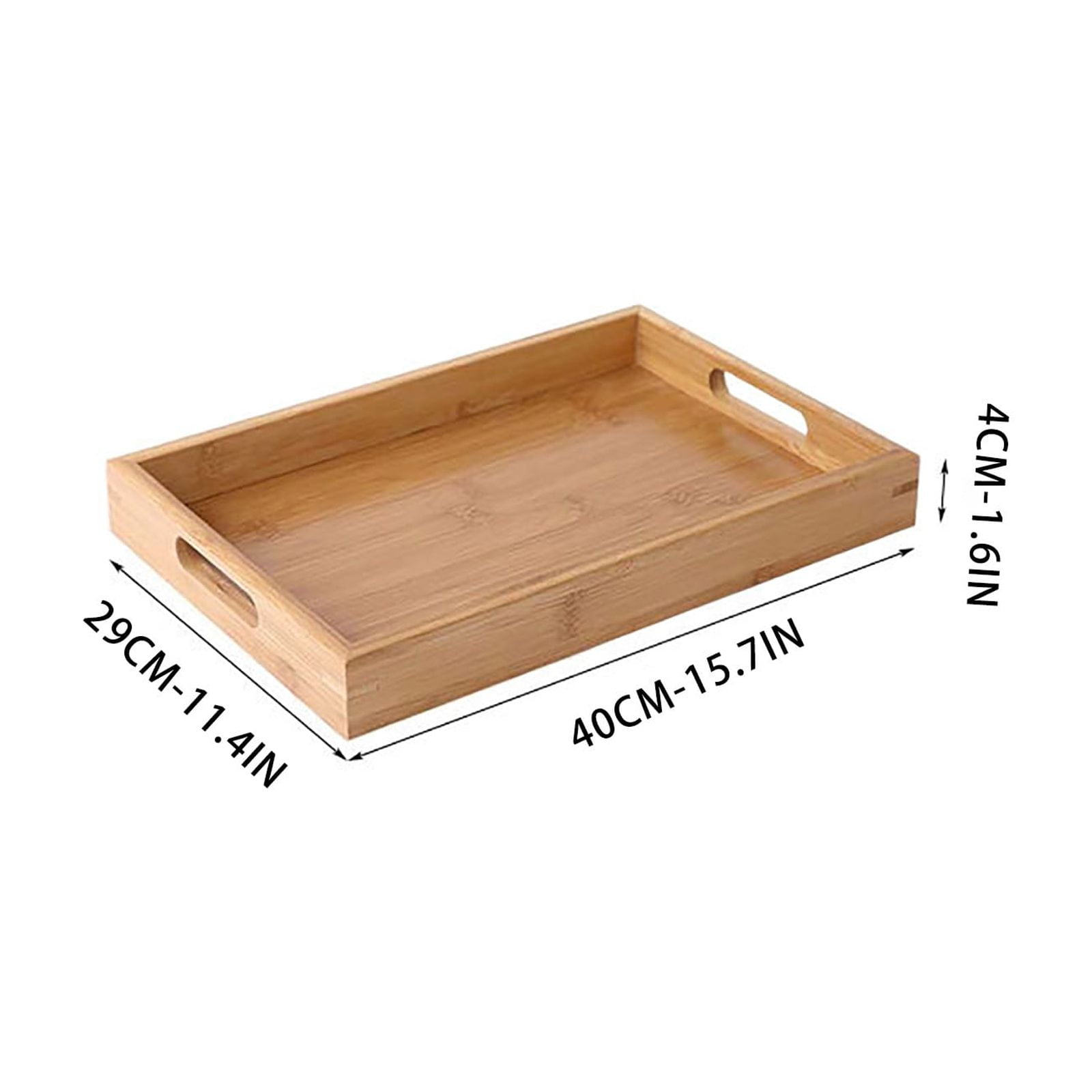 Yaoyar Serving Tray Bamboo Wooden Tray with Handles - Great for Dinner ...